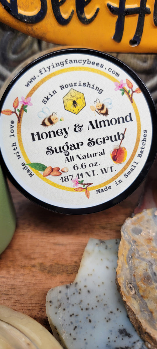 All Natural Sugar Scrub Honey and Almond – Flying Fancy Bees